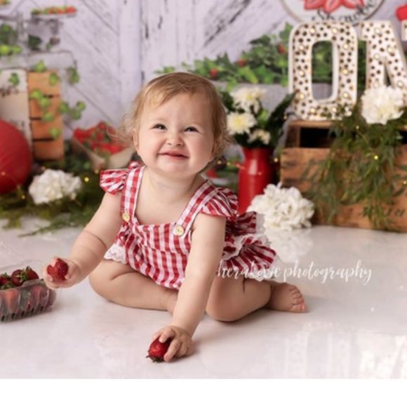 boutique | One Pieces | Strawberry Outfit Birthday Dress Romper First ...